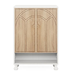 Tribesigns Shoe Storage Cabinet, 24 Pairs Organizer Cabinet with Door, White Freestanding Shoe Storage, 6 Tiers Modern Wood Shoe Rack for Entryway, Living Room (Fits Shoes up to Men's Size 16)