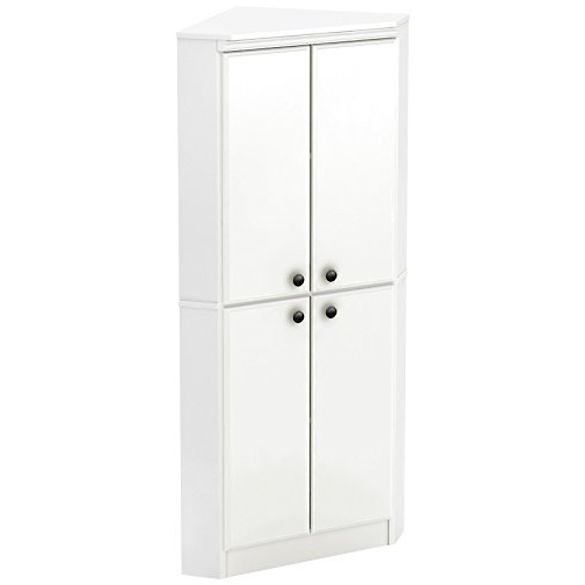 South Shore 4-Door Corner Armoire for Small Space with Adjustable Shelves, Pure White