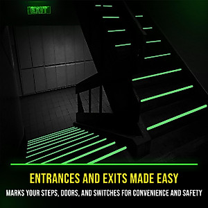 Lockport Glow in The Dark Tape - 15 Ft x 0.5 Inch - Bright, Rechargeable, & Long-Lasting Fluorescent Tape - Luminous Tape for Outdoor Sports, Night Decorations, and Home Marking