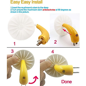 UTLK [2 Pack] Plug-in LED Mushroom Night Light Lamp with Dusk to Dawn Sensor,Plug in LED Bed Cute Mushroom Nightlight Night lamp Wall Light Baby Night Lights for Kids Children