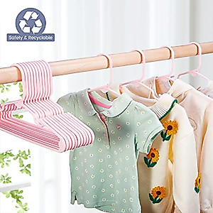 HOUSE DAY Kids Hangers 40 Pack, Premium Baby Hangers for Closet, Slim Plastic Hangers Cute Infant Hangers, Durable Kids Clothes Hanger Toddler Hangers, Childrens Hangers Baby Hangers for Nursery Pink