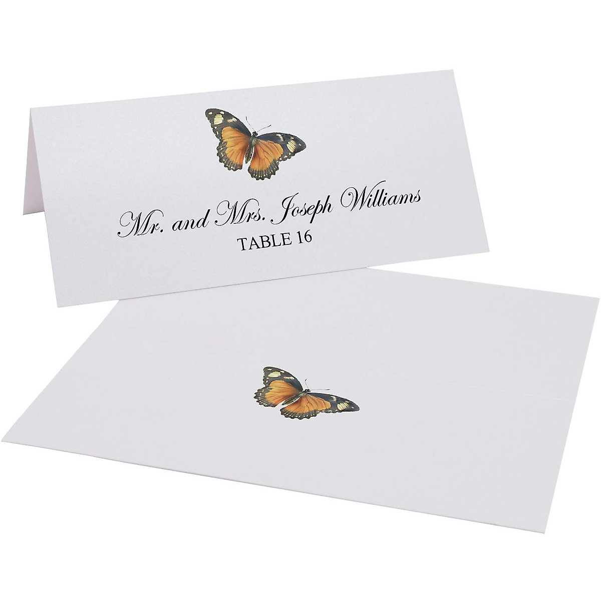 Monarch Butterfly Place Cards, Set of 25, Pre-cut and Scored - Wedding, Party, Dinner, and Special Events - Made in the USA