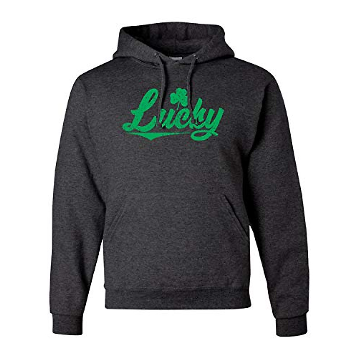 Go All Out 4X-Large Black Heather Mens Lucky Shamrock St. Patrick's Day Sweatshirt Hoodie
