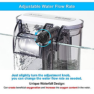 DaToo Aquarium Hang On Filter Small Fish Tank Hanging Filter Power Waterfall Filtration System