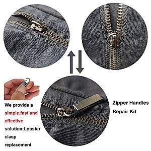 Zpsolution Zipper Pull Replacement Metal Zipper Handle Mend Fixer Zipper Tab Repair for Luggage Suitcases Bag