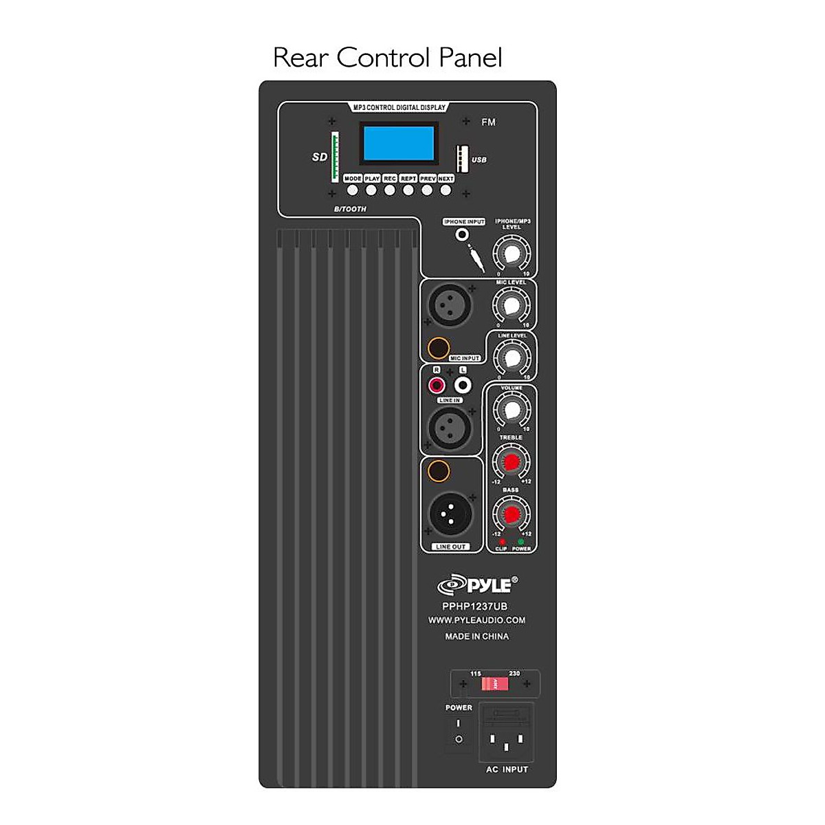 PYLE-PRO Powered Speaker Active PA- Loudspeaker Bluetooth System,12 Inch Bass Subwoofer Stage Speaker Monitor, DJ Party Portable Sound Stereo Amp Sub for Concert Audio, Built-in USB for MP3 Amplifier