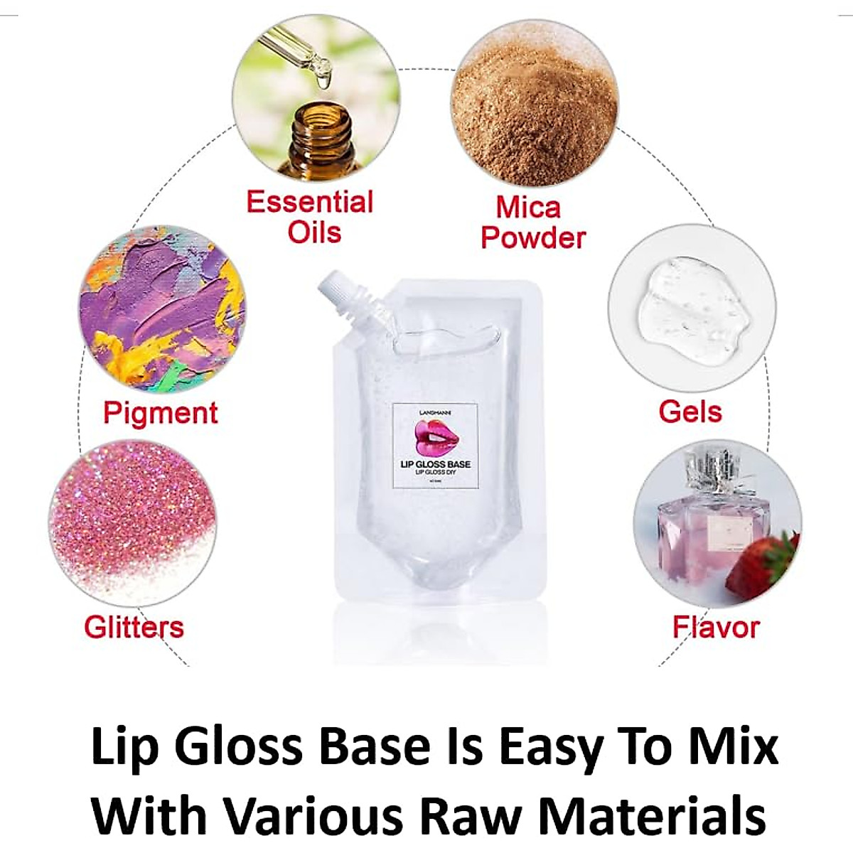 BIOKUSY Lip Gloss Base 3 Pack (10 OZ), Moisturizing Clear Base Gel Shimmer Makeup Primers Lipstick Material Oil for DIY (Clear 3 Pack 100ML)