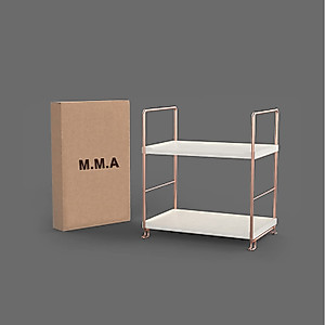 Desktop Cosmetics Storage Rack Rose Gold 2/3 Layers Bathroom Makeup Organizer Assembled Kitchen Seasoning Iron Storage Shelves (2-LAYERS)