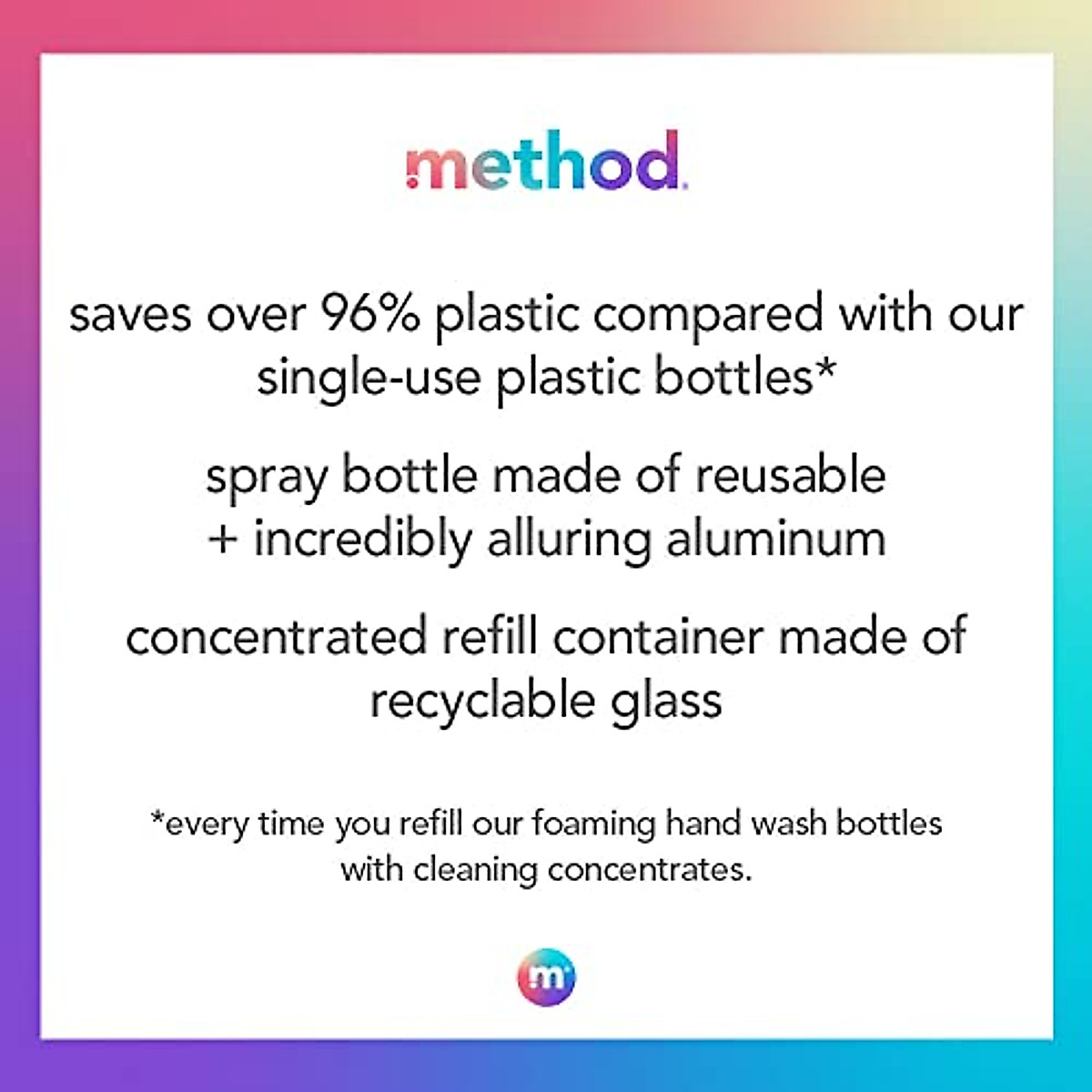 Method Foaming Hand Wash Concentrates Starter Kit, Sea Minerals, 1 Reusable 10 fl oz Bottle and 2 Recyclable 1 fl oz Refills