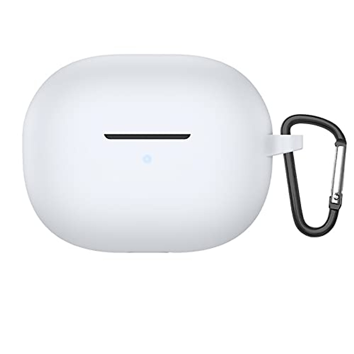 2 Pack DAYJOY Soft Silicone Protective Case Cover Compatible with Redmi Buds 3 Lite Earbuds, Protective Skin Sleeve with Carabiner (Light Blue+White)