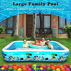 Inflatable Pool, 120" X 72" X 22" Family Full-Sized Inflatable Lounge Pool for Kids, Toddlers, Infant & Adult for Ages 3+, Swimming Pools Above Ground, Outdoor, Garden, Backyard, Summer Water Party