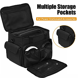 Carrying Case Compatible with Jackery Explorer 500/ECOFLOW River/River Pro/BLUETTI EB3A/GRECELL T500 Portable Power Station,Waterproof Travel Storage Bag for Charging Cable and Accessories(Bag Only)