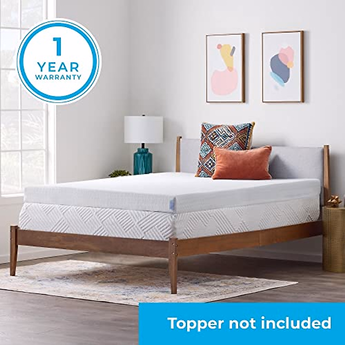 Linenspa 4 Inch Mattress Topper -Cover Full –Cover Only –Machine Washable – Breathable – Non Slip –Cover for Mattress Topper with Zipper – Topper -Cover Only White