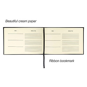 Black Guest Book – Hardcover Guest Book - 9" x 6" Guest Book with Debossed"in Loving Memory" Text – Funeral Book– Memory Book -Signature Book