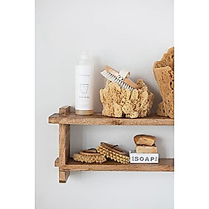 Creative Co-Op Mango Wood 2-Tier Wall Shelf, 22" L x 6" W x 10" H, Brown