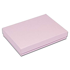 TheDisplayGuys 25-Pack #53 Cotton Filled Cardboard Paper Jewelry Box Gift Case - Pink (5 7/16" x 3 15/16" x 1")