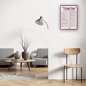 I Love You in Music Taylor Lyrics Metal Tin Sign Posters Merch Gift for Room Decor Aesthetic Music Album Taylor Wall Art 8X12Inch