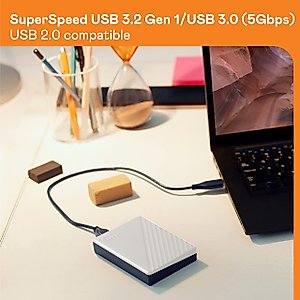 WD 1TB My Passport Portable External Hard Drive with backup software and password protection, White - WDBYVG0010BWT-WESN