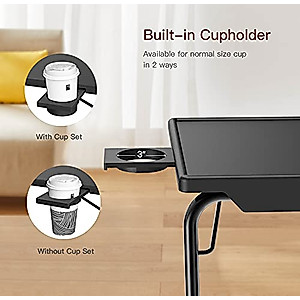 Adjustable TV Tray Table - TV Dinner Tray on Bed & Sofa, Comfortable Folding Table with 6 Height & 3 Tilt Angle Adjustments by HUANUO (2 pack)