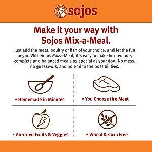 Sojos Mix-A-Meal Grain-Free Pre-Mix Dehydrated Dog Food, 8 lb