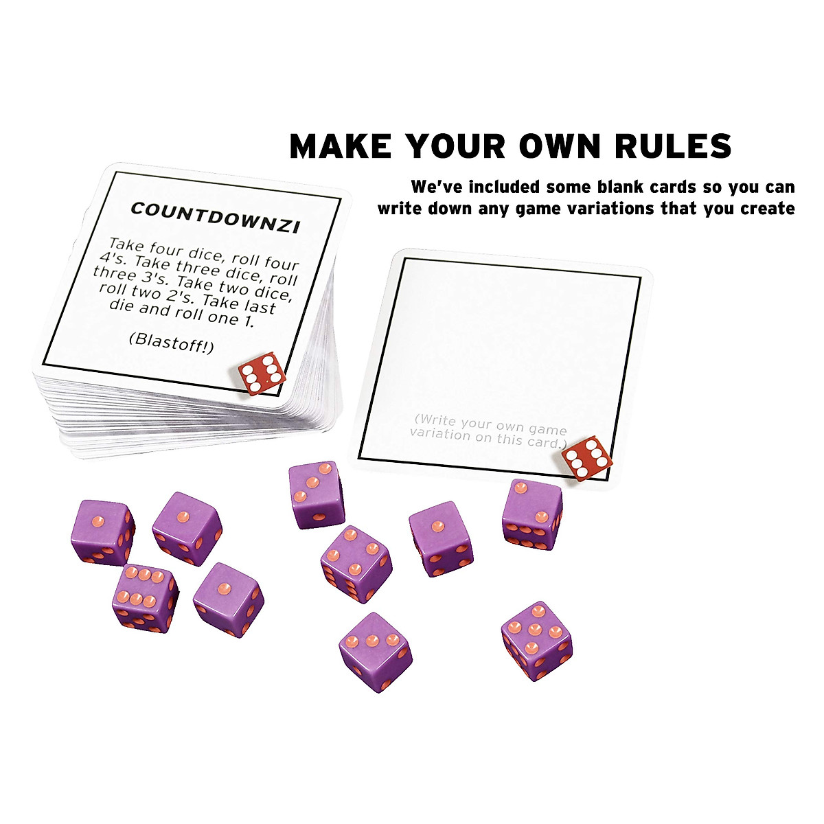 TENZI Dice Party Game Bundle with 77 Ways to Play A Fun, Fast Frenzy for The Whole Family - 4 Sets of 10 Colored Dice with Storage Tube - Colors May Vary