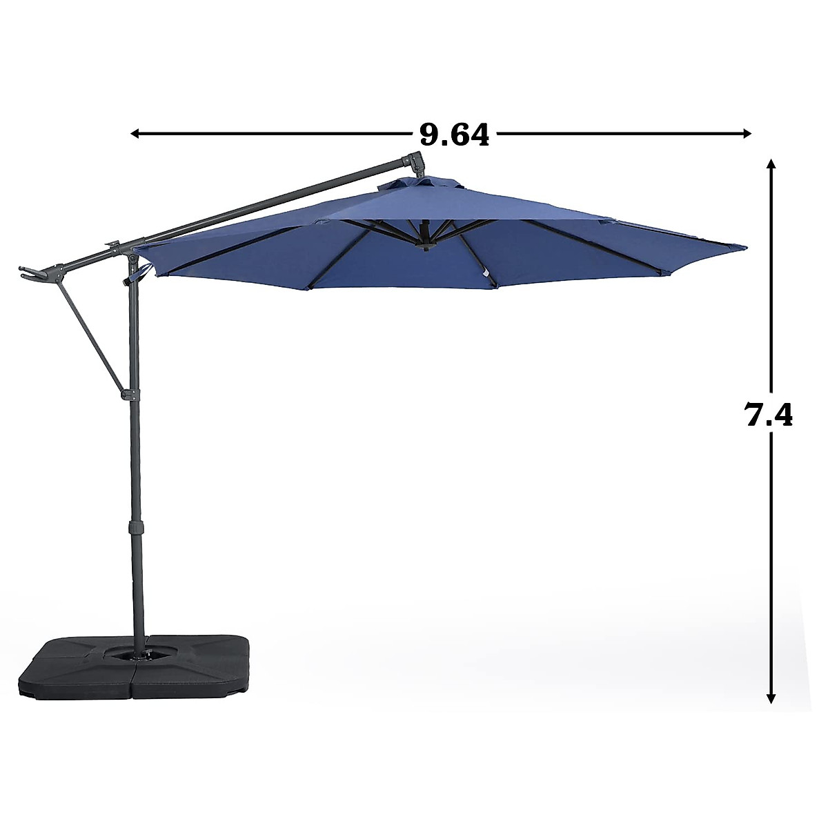 BPS Patio 10FT Off-set Hanging Umbrella - Premium Aluminum Cantilever Umbrella for Backyard/Garden - Waterproof, UV-Resistant Outdoor Shade