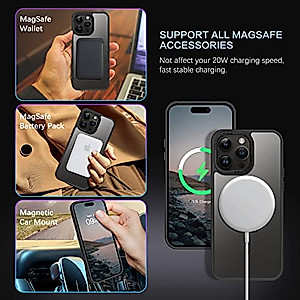 BENTOBEN Magnetic for iPhone 14 Pro Case [Compatible with Magsafe] Translucent Matte 14 Pro Phone Case Slim Thin Shockproof Women Men Girls Boys Protective Cover Cases for iPhone14 Pro 6.1", Black