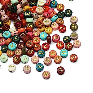 ToBeIT 1000pcs Letter Beads Acrylic Bead Alphabet Letter "A-Z" Round Beads for Jewelry Making, Bracelets, Necklaces, Key Chains(Gold)