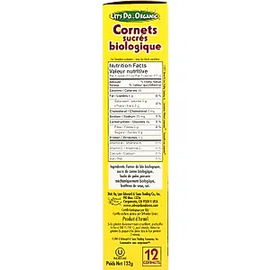 Lets Do Organics, Sugar Ice Cream Cone, Organic, 5 Ounce