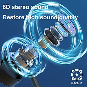 Open Ear Headphones Wireless Bluetooth Air Conduction Headphones Sports Earbuds with Microphone Waterproof Long Battery Life Headset Over Ear for Android iPhone Running Workout Cycling White