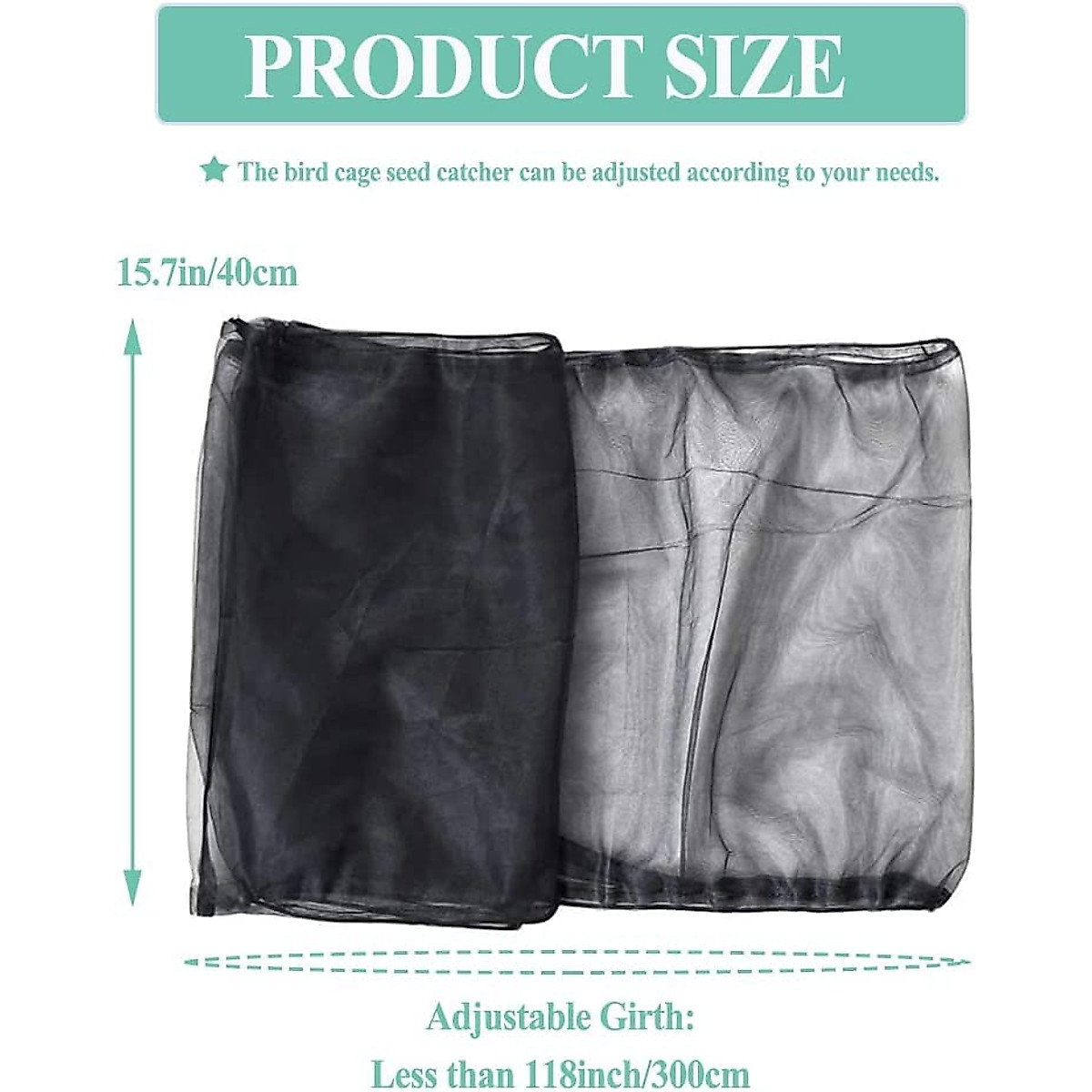 ASOCEA Extra Large Bird Cage Seed Catcher Guard Universal Birdcage Cover Nylon Mesh Net for Parrot Parakeet Macaw Lovebird African Grey