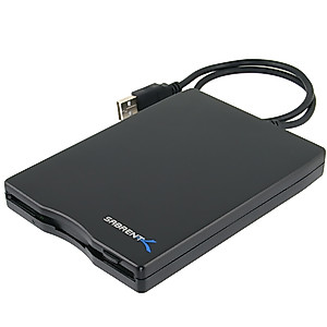 SABRENT External USB 1.44 MB 2x Floppy Disk Drive, (Black)