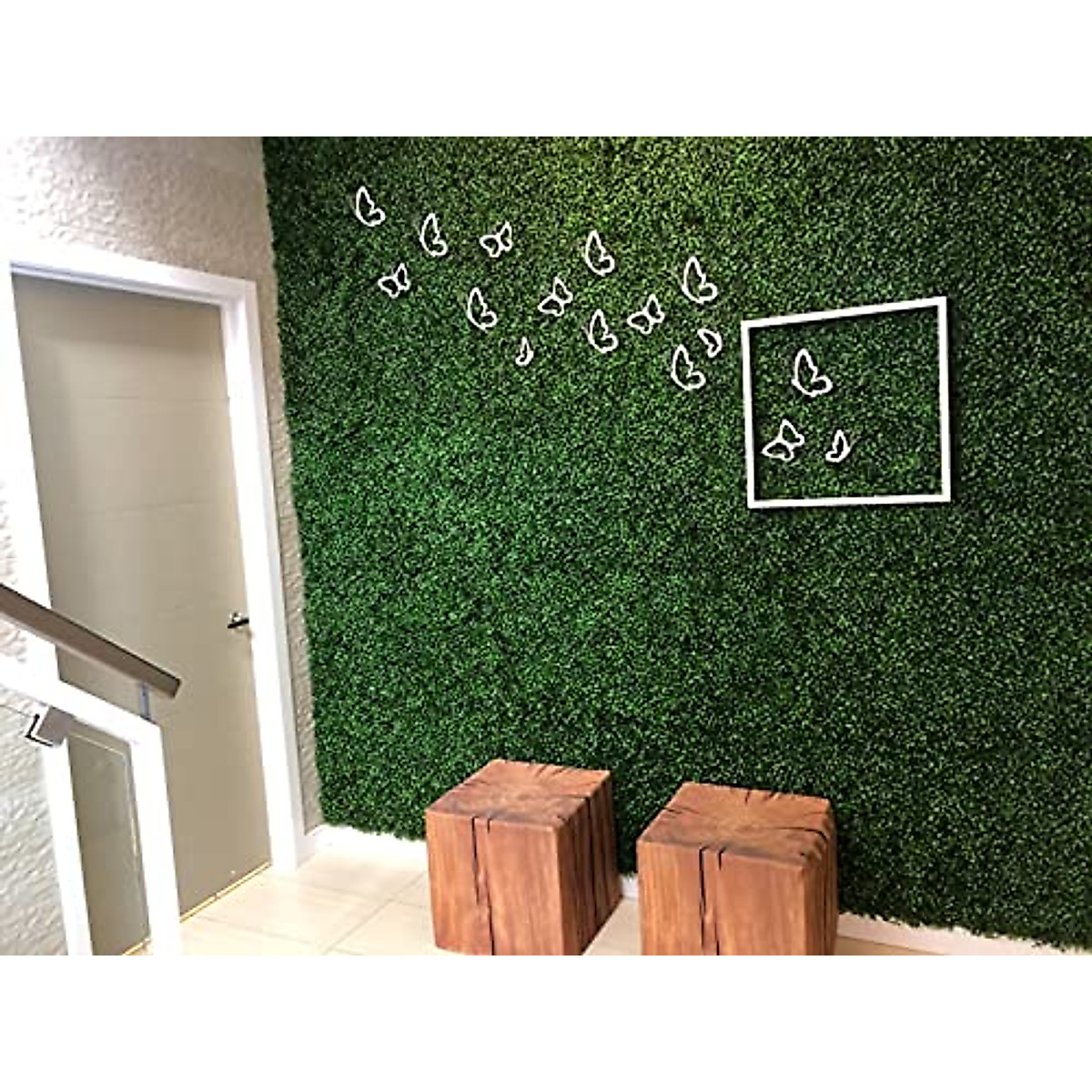 uyoyous 12PCS Grass Wall Panels 24x16 Inch Artificial Boxwood Hedges Mat Grass Backdrop Fence Screen Privacy Greenery Panel Indoor Outdoor Decor for Garden Backyard Patio Party, 31 Sq.ft