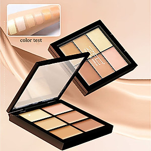 ZFC Concealer Palette 6 Shades Makeup Contour Palette Facial Camouflage Contour Full Coverage Foundation Cream Beauty Make up Concealer Kit (6 colors)