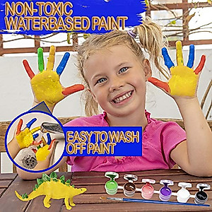 flashbluer Kids Arts and Crafts Painting Kit Dinosaur Toys Kids Art Supplies-Create Your Dino World Painting Toys Christmas Birthday Gifts for 3-12 Years Old Boys and Girls