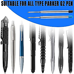 Pen Refills, 3.9in Black Ink Pen Refills 1.0mm Replacement Ink for Ballpoint Pen Parker Pen Tactical Pen (10 Pack)