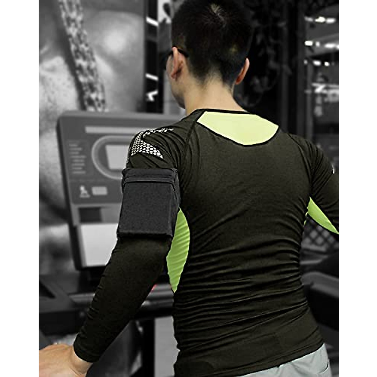 Cell Phone Leg Band & Armband for All Phones with Adjustable Elastic, Sport Leg & Arm Band for Running, Walking, Equestrian, Motorcycle or Hiking (Black)