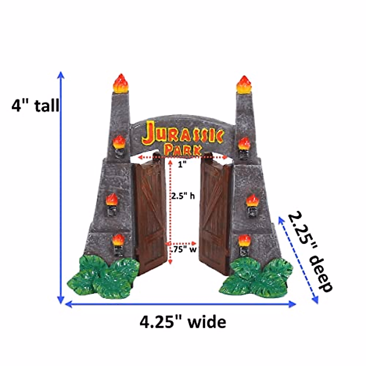 Penn-Plax Jurassic Park Officially Licensed Aquarium Decoration – Park Gate – Safe for Freshwater and Saltwater Fish Tanks – Small