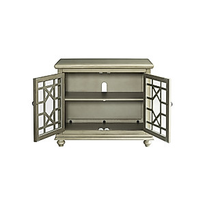 Martin Svensson Home Small Spaces 2 Door Accent Cabinet - Tv Stand, 38" W x 32" H, Antique Silver