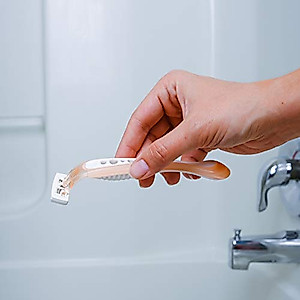 About Face Body Spa Shave 3-Blade Sensitive Disposable Razors With Coconut Oil Lube Strip, 4 Count