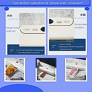 vabomn Vacuum Sealer-Food Vacuum Sealer for Food Saver， Airtight Food Storage ，Dry and wet food storage，with 10Pcs Seal Bags (white)