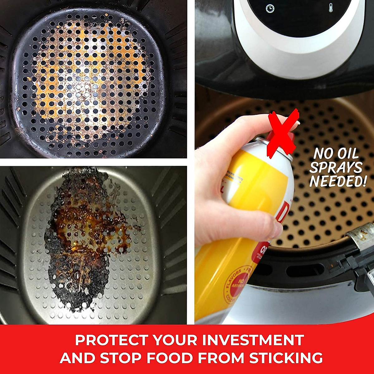 Airware Aeromats Pro Reusable Air Fryer Liners | 3-Pack and Magnetic Cook Times List | Air Fryer Accessories For NINJA, INSTANT VORTEX, GOURMIA, MORE | USA Designed, 100% Silicone 8-Inch Round