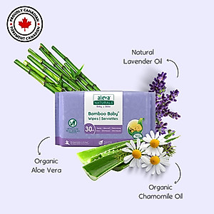 Aleva Naturals Bamboo Baby Travel Wipes - 30ct