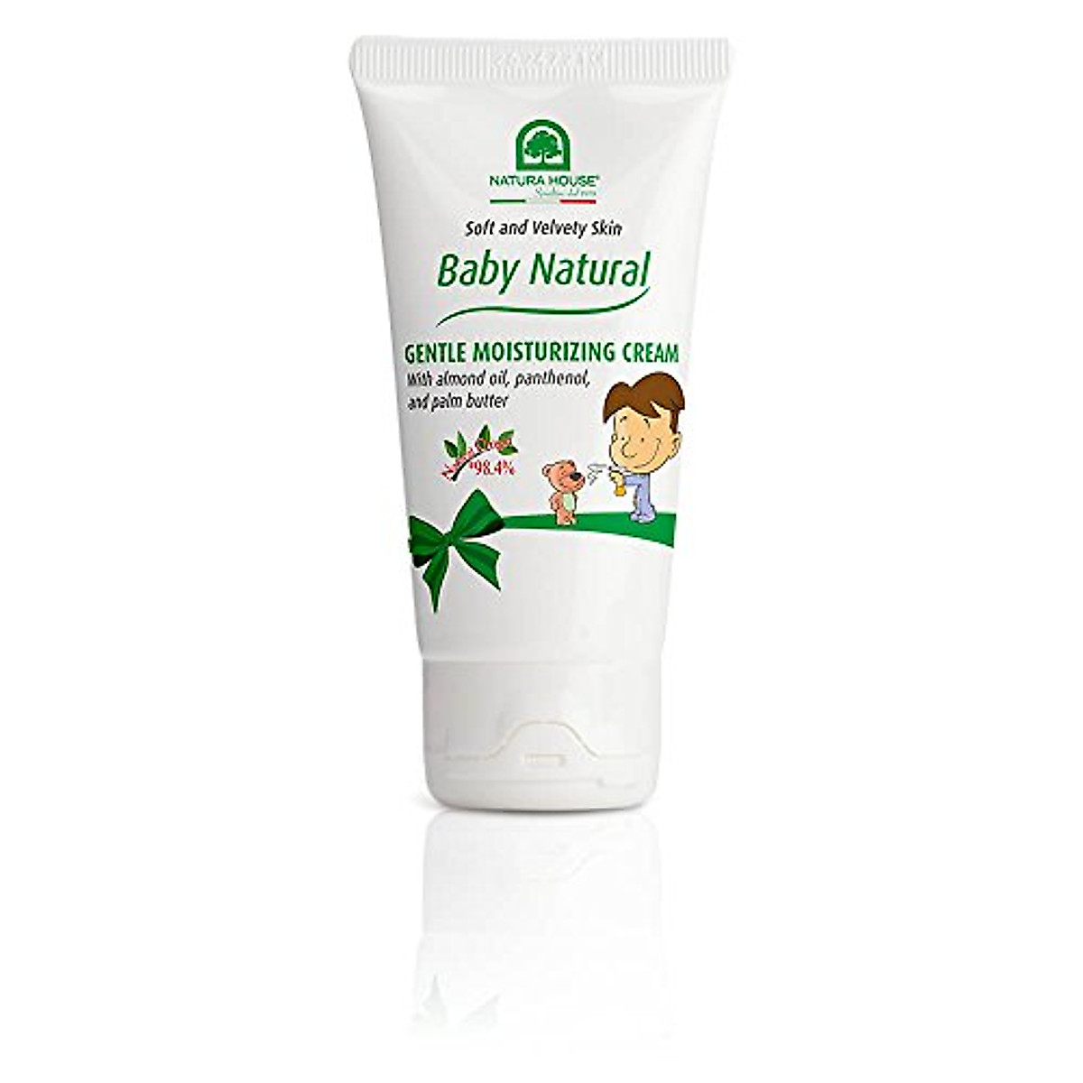 Natura House Baby Natural Gentle Moisturizing Cream - Light Scent – Baby Moisturizer with Shea Butter, Almond Oil, Palm Butter, Vitamins - Made in Italy – Hypoallergenic, Dermatologist Tested, 1.69 oz