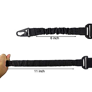 Depring 2 Points Rifle Sling Length Adjustable Traditional Gun Shoulder Strap with Metal Hook (Black)