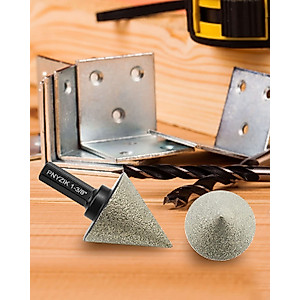 Diamond Beveling Chamfer Bit, 1-3/8 Inch (35mm) Hex Shank Diamond Countersink Drill Bits for Existing Hole Trimming Finishing Enlarging, Diamond Cone Tile Bit for Marble Ceramic Granite