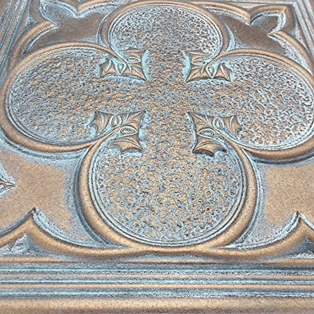 TD35 Weathered Copper PVC Ceiling tile, Box of 10 2'X2' Glue up/Drop in Tiles, covers 40 sq.ft. Easy to install, great for DIY project. Gorgeous antique look ceiling, ideal for pubs, restaurants etc.