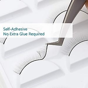 OBEYA 25 Pairs Practice Lashes for Lash Extensions on Mannequin Head or Make Own Lashes, Training Lashes Mimic Natural Lashes Self Adhesive 8mm Practice Eyelash Strips, Gift 10 Pairs Lash Mapping