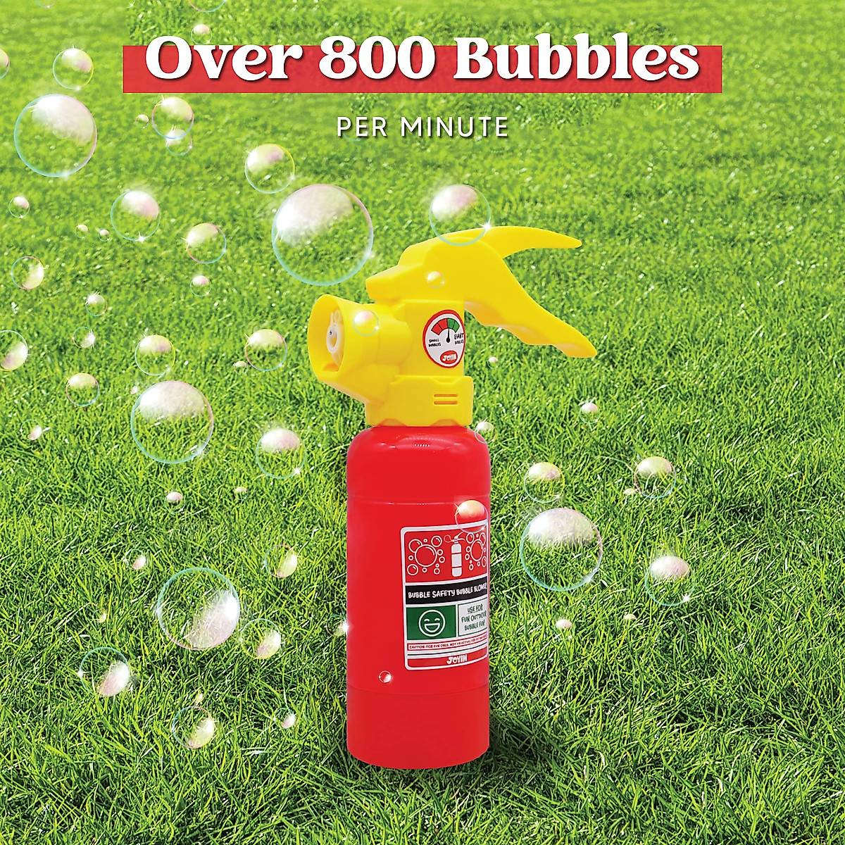 JOYIN Automatic Bubble Maker Fire Extinguisher Bubble Blower Machine with Bubble Solution (230 ml) for Kids, Indoor and Outdoor Play, Summer Themed Party and Birthday Gift