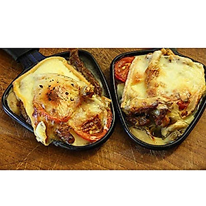 HONNE Non-Stick Coated Mini Grill Pan Cheese Melting Accessories for Raclettes Replacement/Additional Raclette Dishes Mini Grill Pan(4pcs)